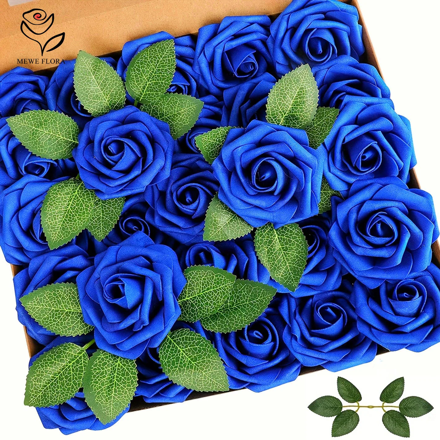 30pcs-Artificial-Blue-Rose-Flowers-Fake-Foam-Roses-With-Stems-Wedding ...