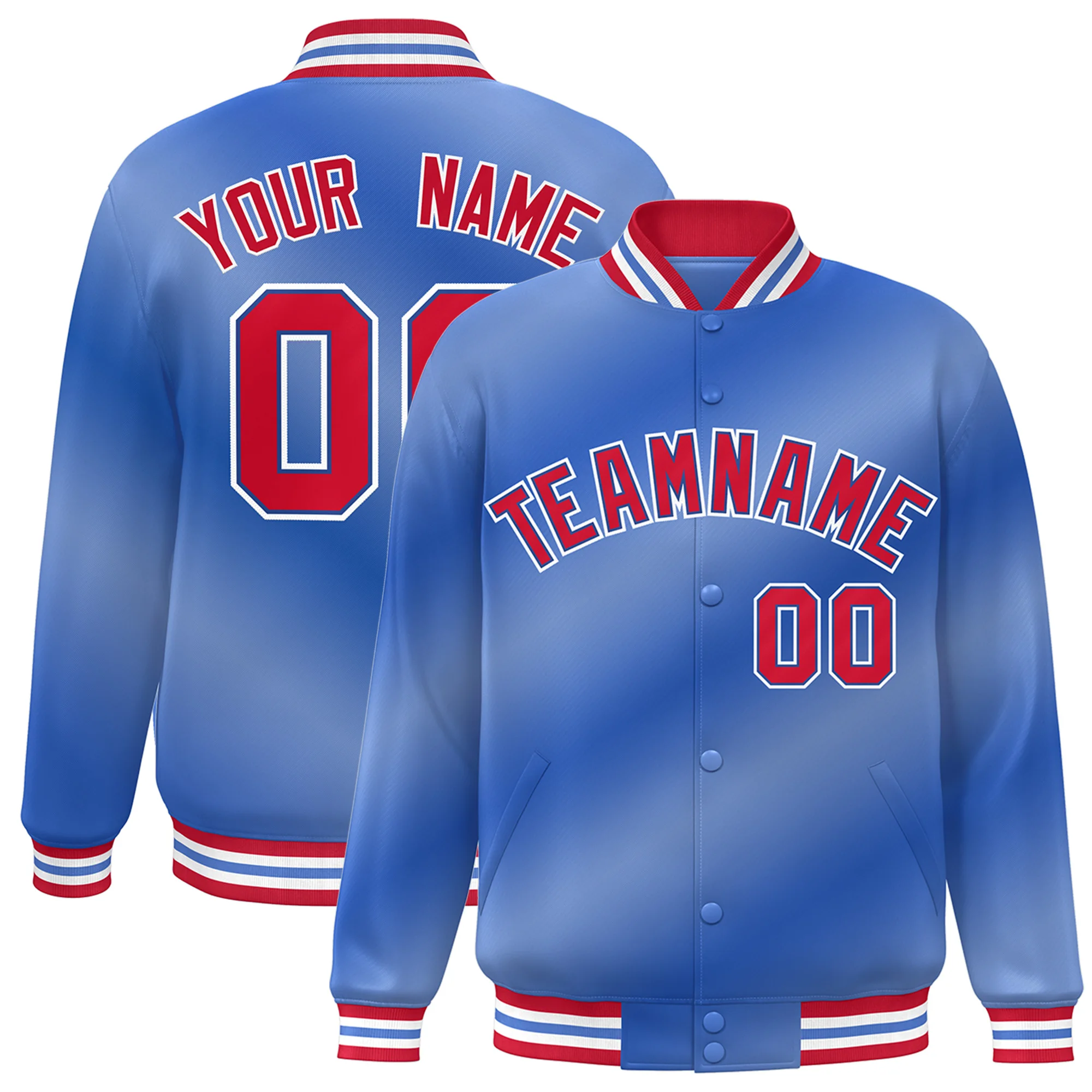Custom-Baseball-Jacket-Full-Snap-Gradient-Jacket-Personalized-Name ...