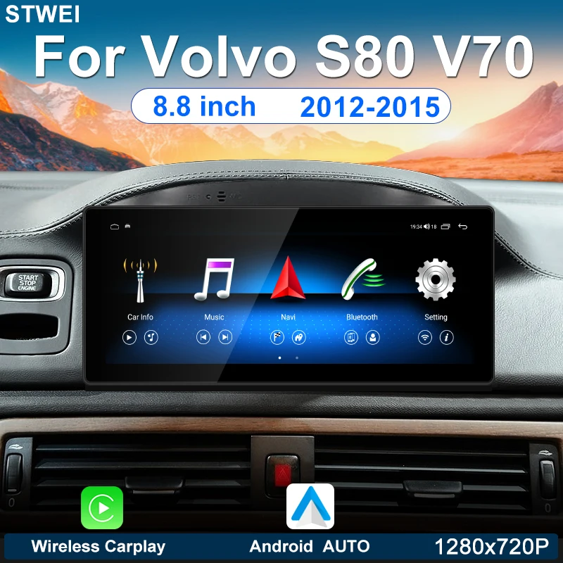 For VolVo S80 V70 XC70 2011-2017 8.8-inch Android Car Radio, Multimedia ...