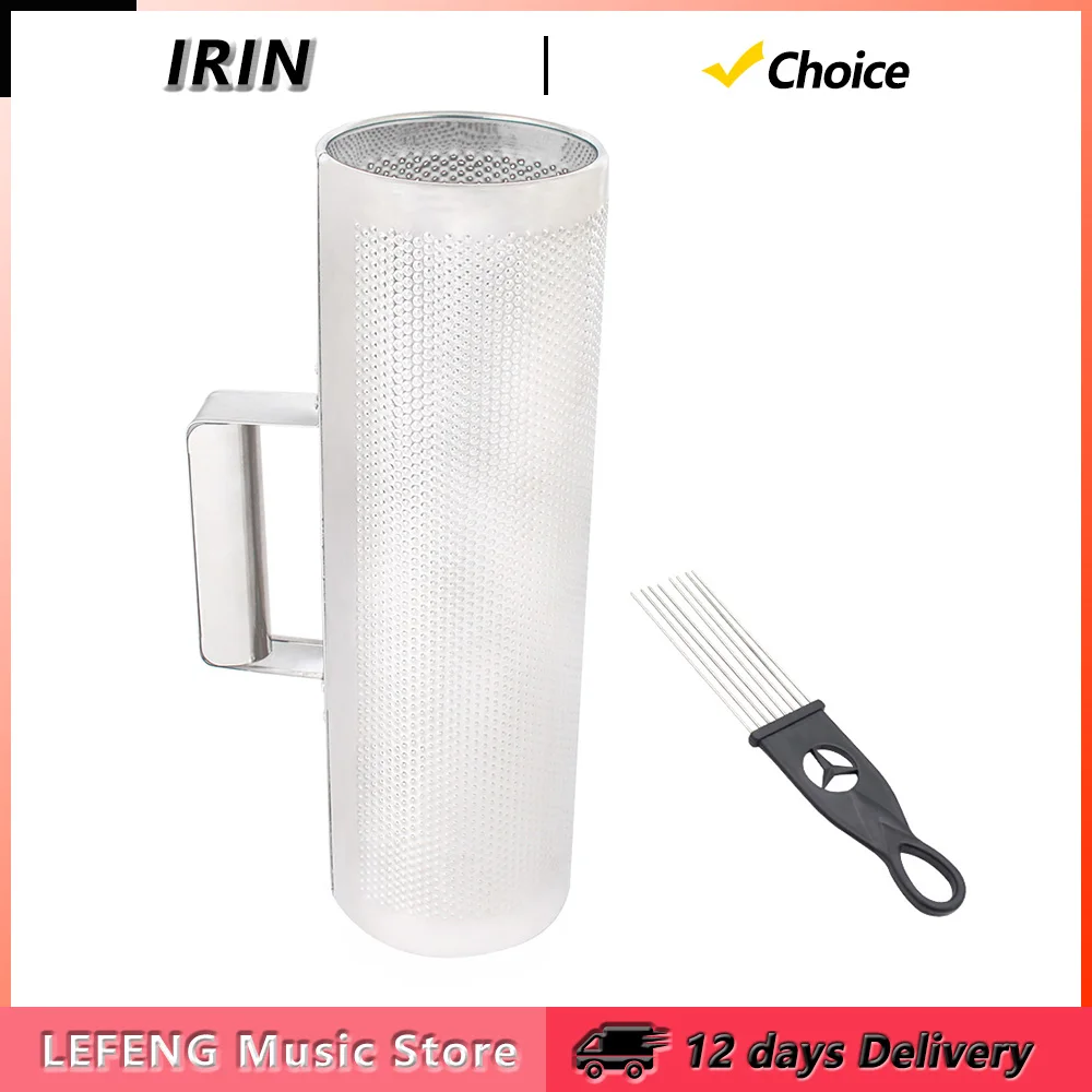 IRIN Professional Guiro Large Stainless Steel Guiro with Scraper Latin ...