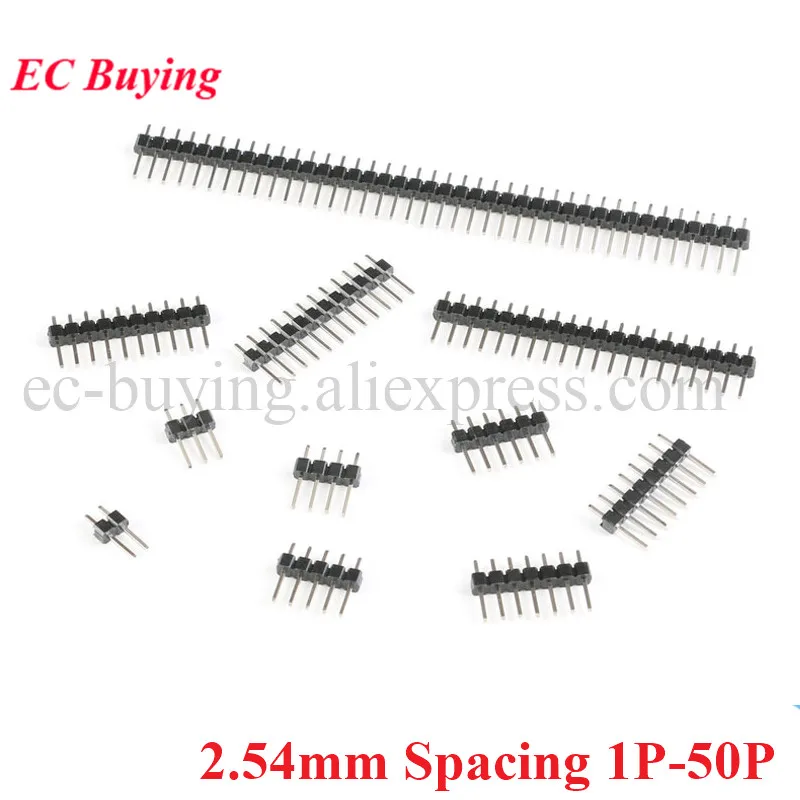 10pcs-lot-2-54mm-2-54-Pin-Header-Single-Row-Male-Breakaway-PCB-Board ...
