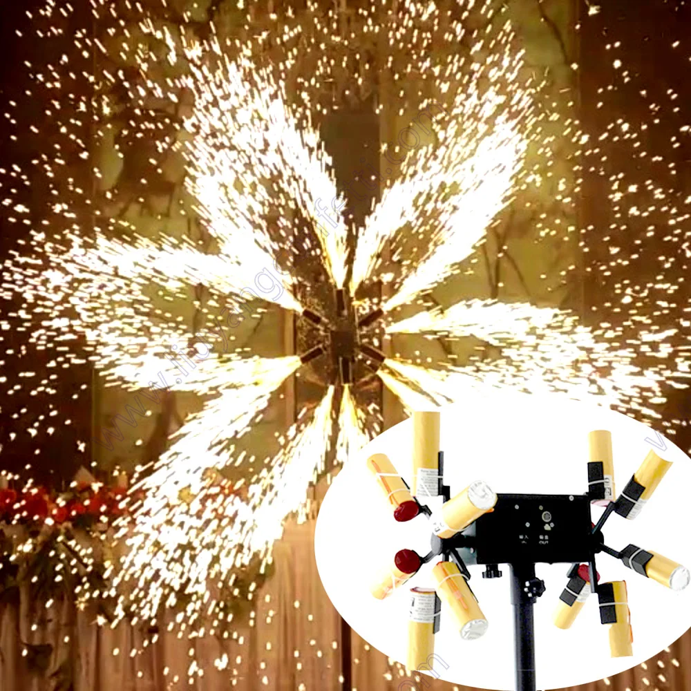 Professional-Cold-Firework-System-Rotating-Fountain-Double-Wheels-DMX ...