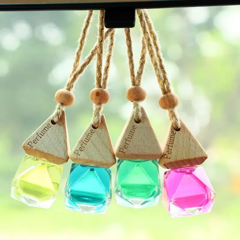 Car-Perfume-Pendant-Air-Freshener-Glass-Clear-Refillable-Car-Fragrance ...