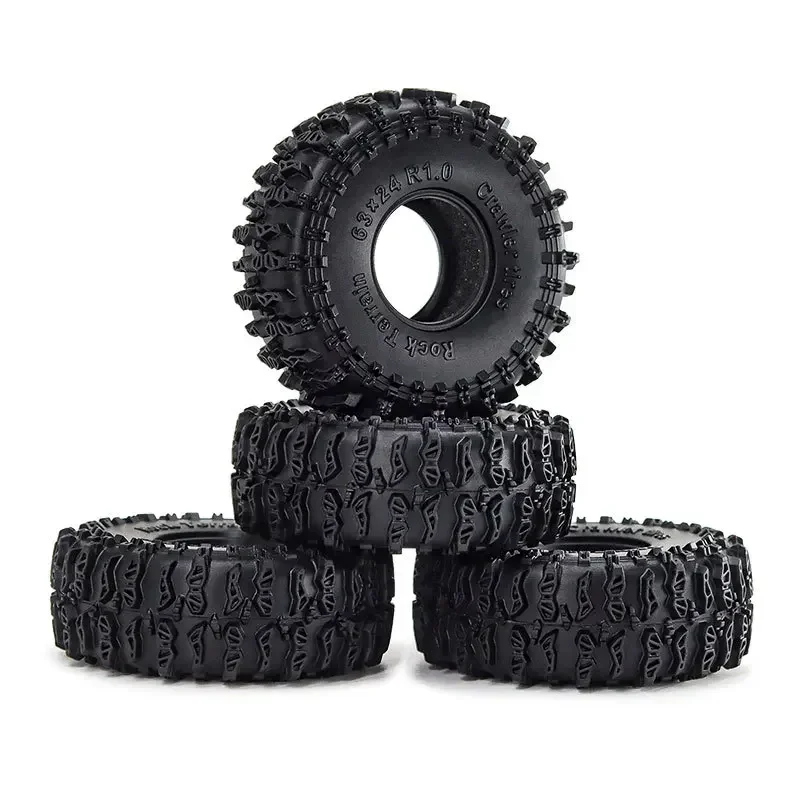 4PCS 63mm 1.0'' Soft Rubber Tires for TRX4M/SCX24/AX24 RC Crawler, High ...
