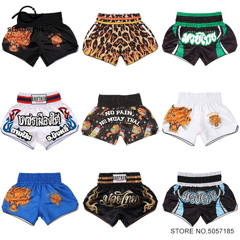 Muay-Thai-Shorts-Kick-Boxing-Shorts-Men-Women-Children-Embroidery ...