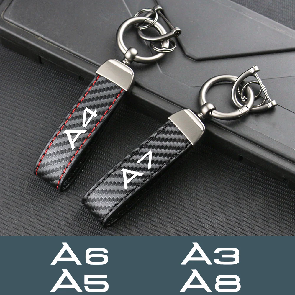 Car-Carbon-Fiber-Leather-Keychain-Horseshoe-Buckle-Jewelry-Leather ...