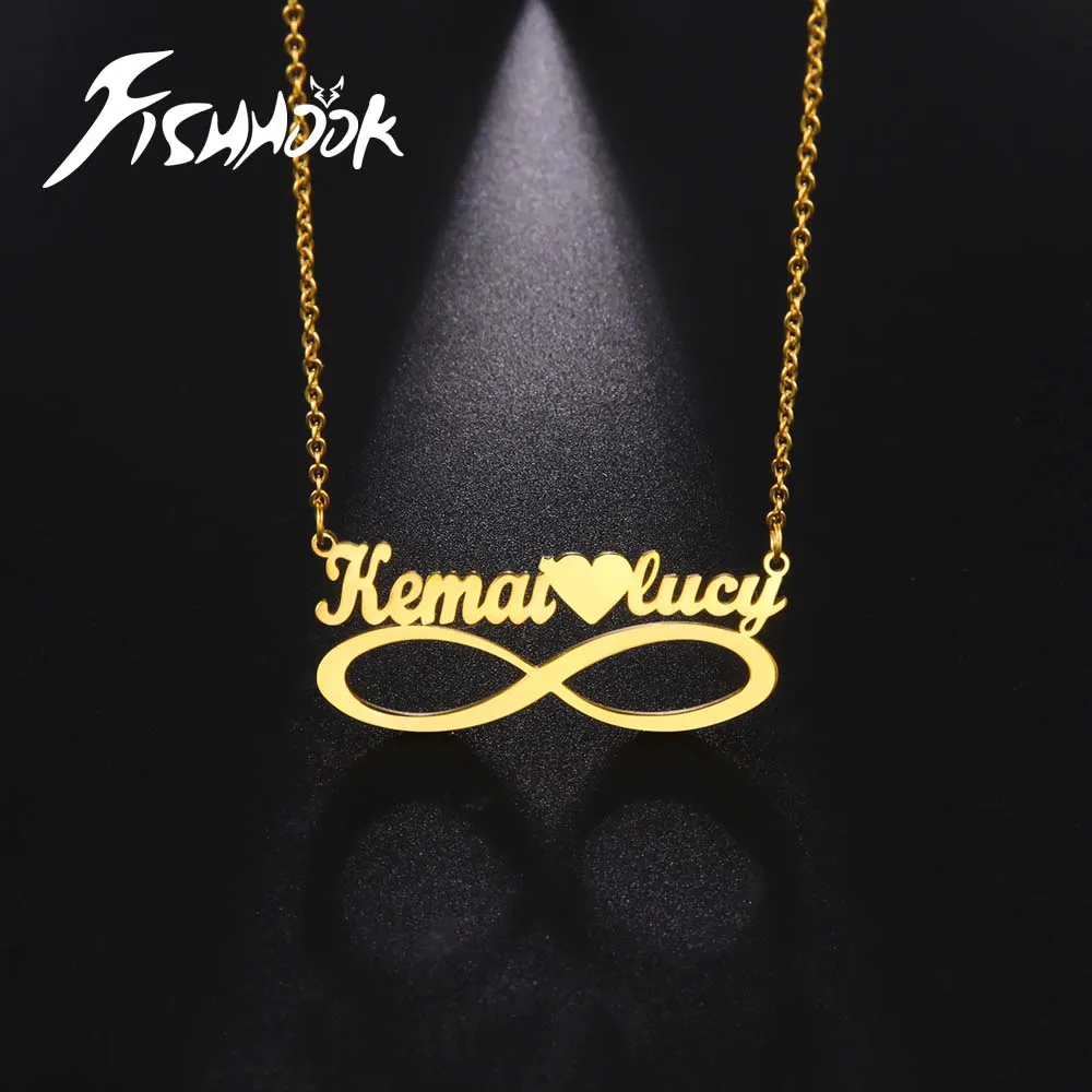 Infinite Symbol Custom Necklace Name Personalized Nameplate Gift For ...