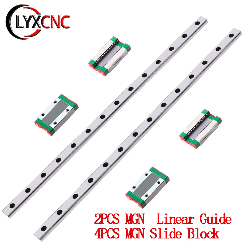 MGN guide 2pcs MGN linear guide4pcs MGN block MGN7 MGN12 MGN15 MGN9 300 ...