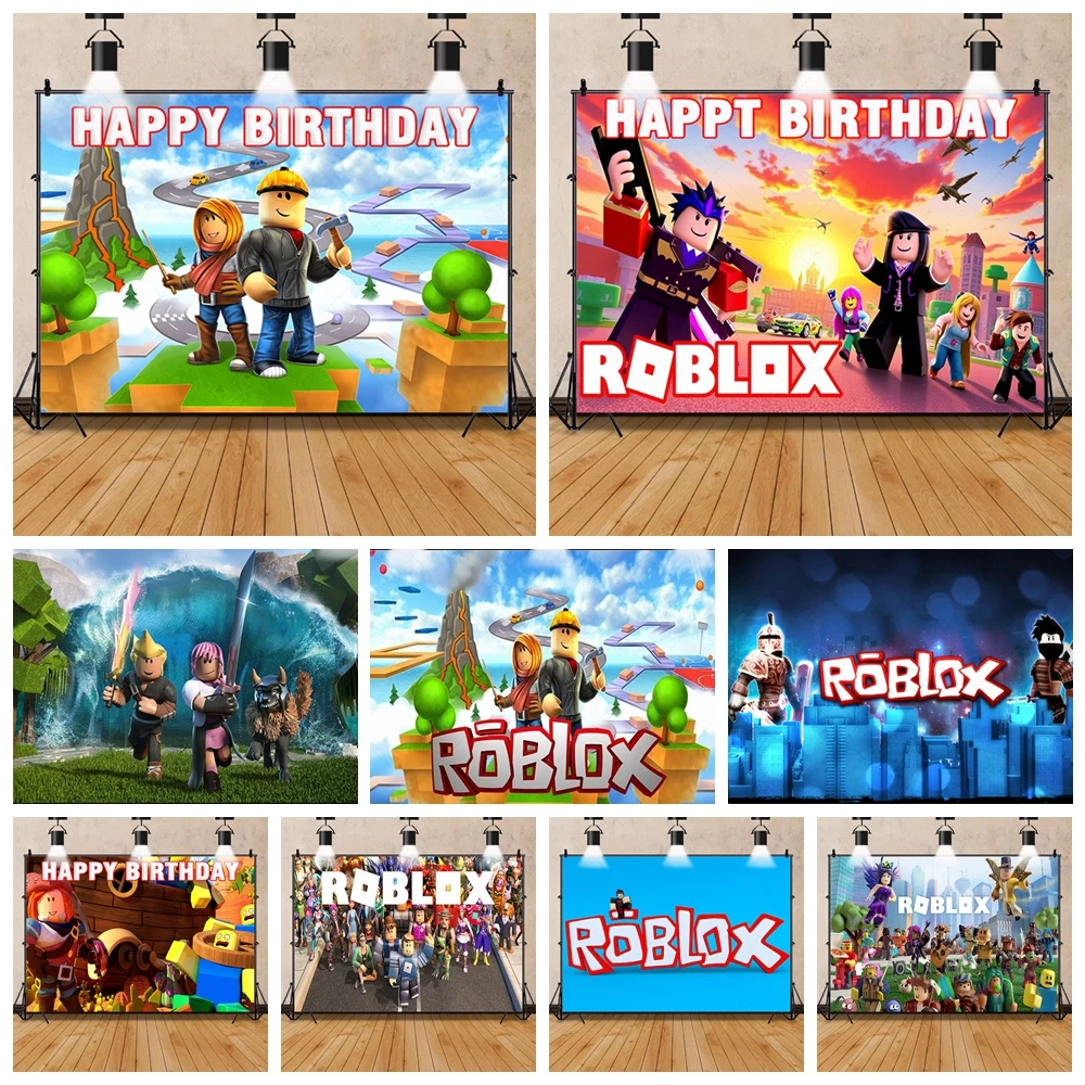 R-Roblox Birthday Party Decor Background Photo Booth Backdrop Custom ...