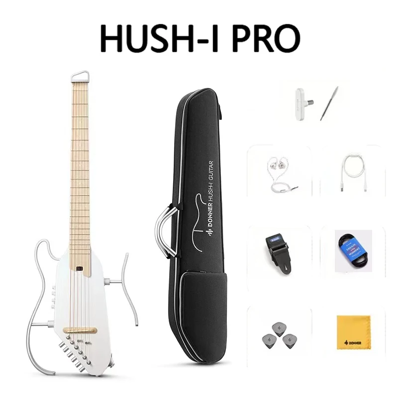 Donner-HUSH-I-PRO-Headless-Silent-Acoustic-Guitar-Portable-detachable ...