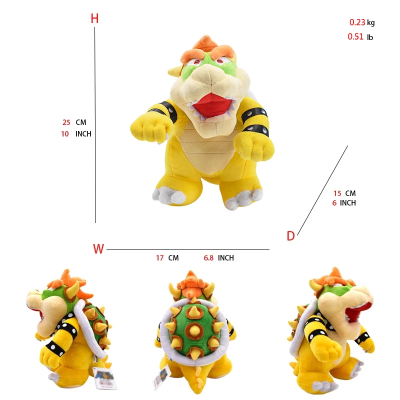 Bowser Mario Plush Toys King K.Rool Meowser Female Bowser Cartoon Game ...