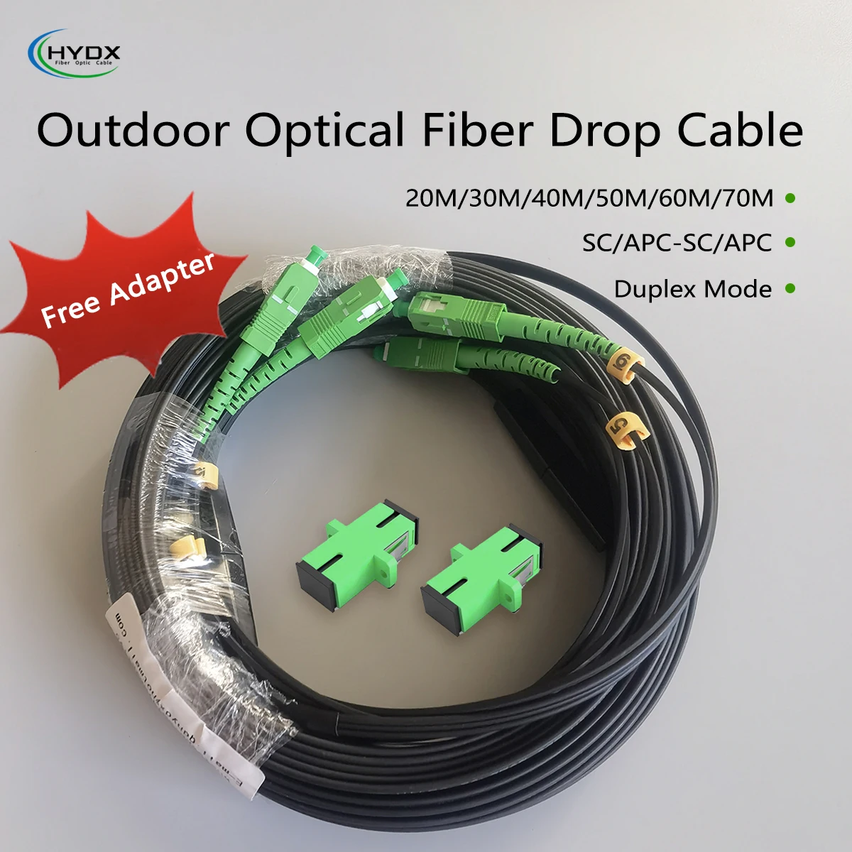 Outdoor Single Mode Double Core Optical Fiber Drop Cable SC/APC-SC/APC ...