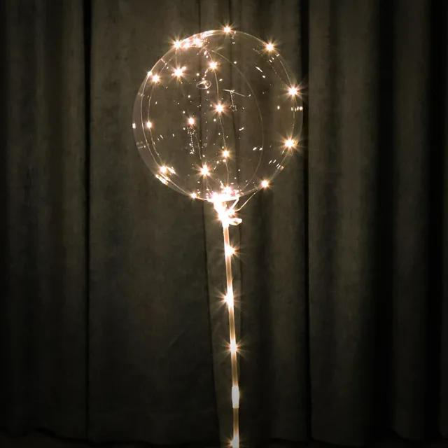 10 Sets LED Glowing Transparent Balloons Clear Heart/Star Shape Balloon ...