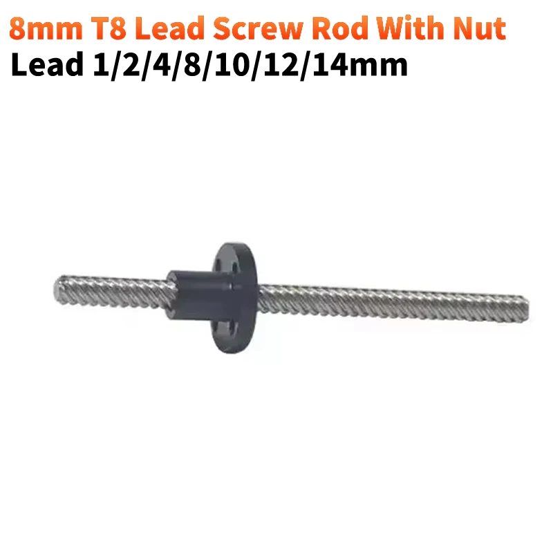 304 Stainless Steel Threaded Rod Lead Screw with T8 Nylon nut for 3D ...