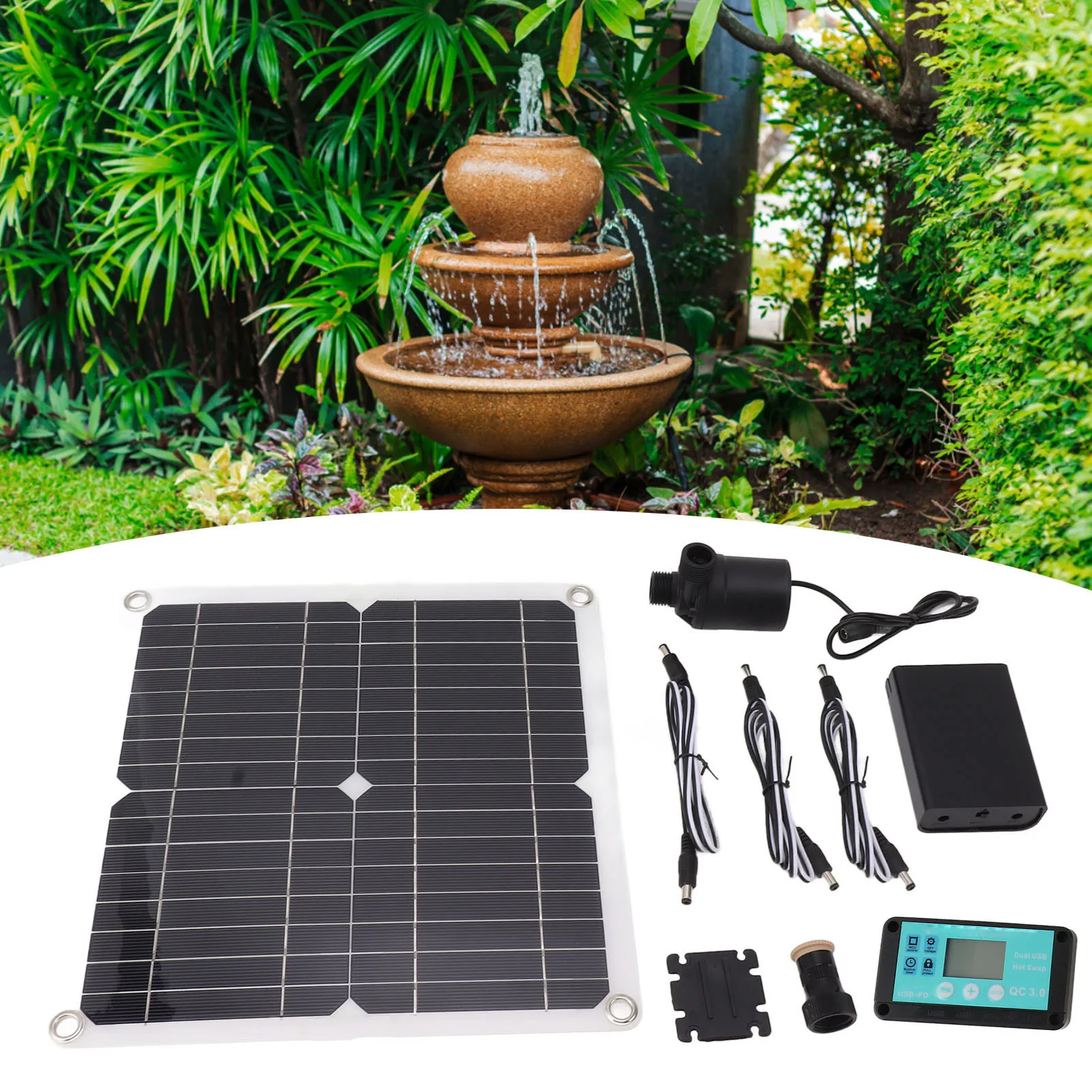 DC-12V-Solar-Water-Pump-Kit-50W-Solar-Panel-And-22W-Water-Fountain-Pump ...