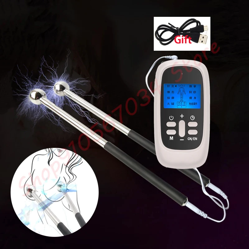 ใหม่ล่าสุดผู้ชายและผู้หญิง Electro Shock สำเร็จความใคร่ Stick Pulse อวัยวะเพศชาย Clitoris เต้านม ...