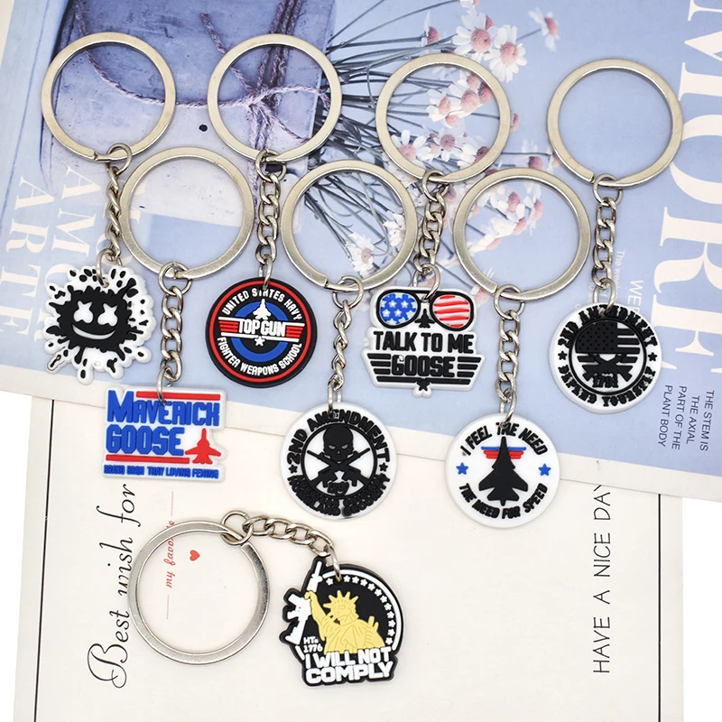 1PCS PVC Keychain I Will Not Comply Top Gun Key Rings I Will Not Comply ...