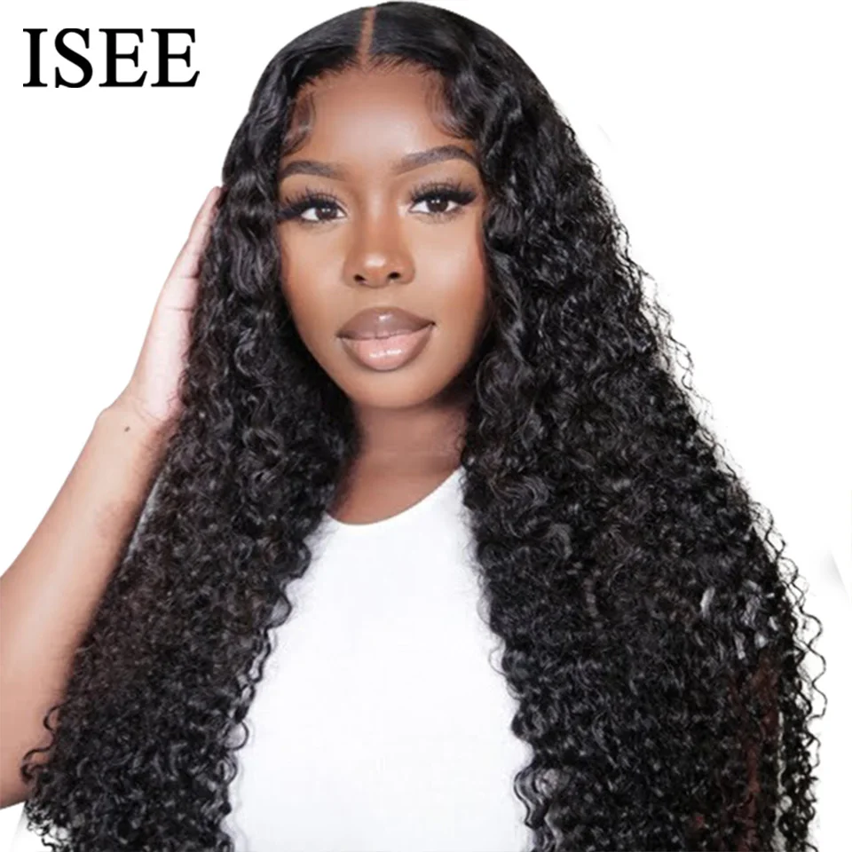 Wear Go Glueless Wig ISEE HAIR Mongolian Kinky Curly 6x4 HD Lace Wigs Ready To Wear 13X4 Lace ...