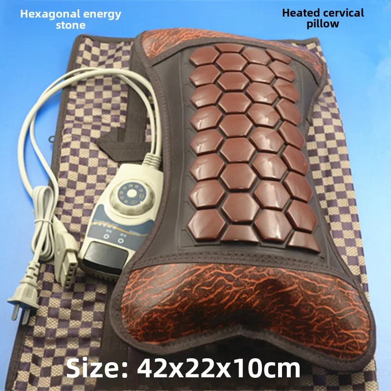 220V Adjustable temperature jade heated massage pillow, memory cotton ...