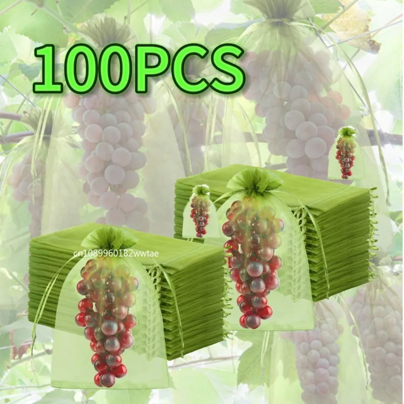 1-100PCS Grapes Fruit Protection Bags Plant Grow Bags Garden Anti-Bird ...