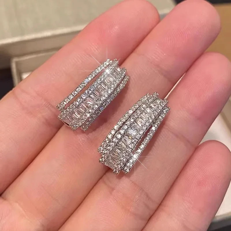 Huitan-Trendy-Women-s-Hoop-Earrings-Sparkling-Crystal-Cubic-Zirconia ...