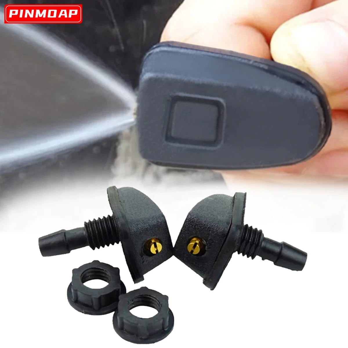 2-piece-set-car-universal-front-hood-wiper-nozzle-spray-kit-sprinkler ...