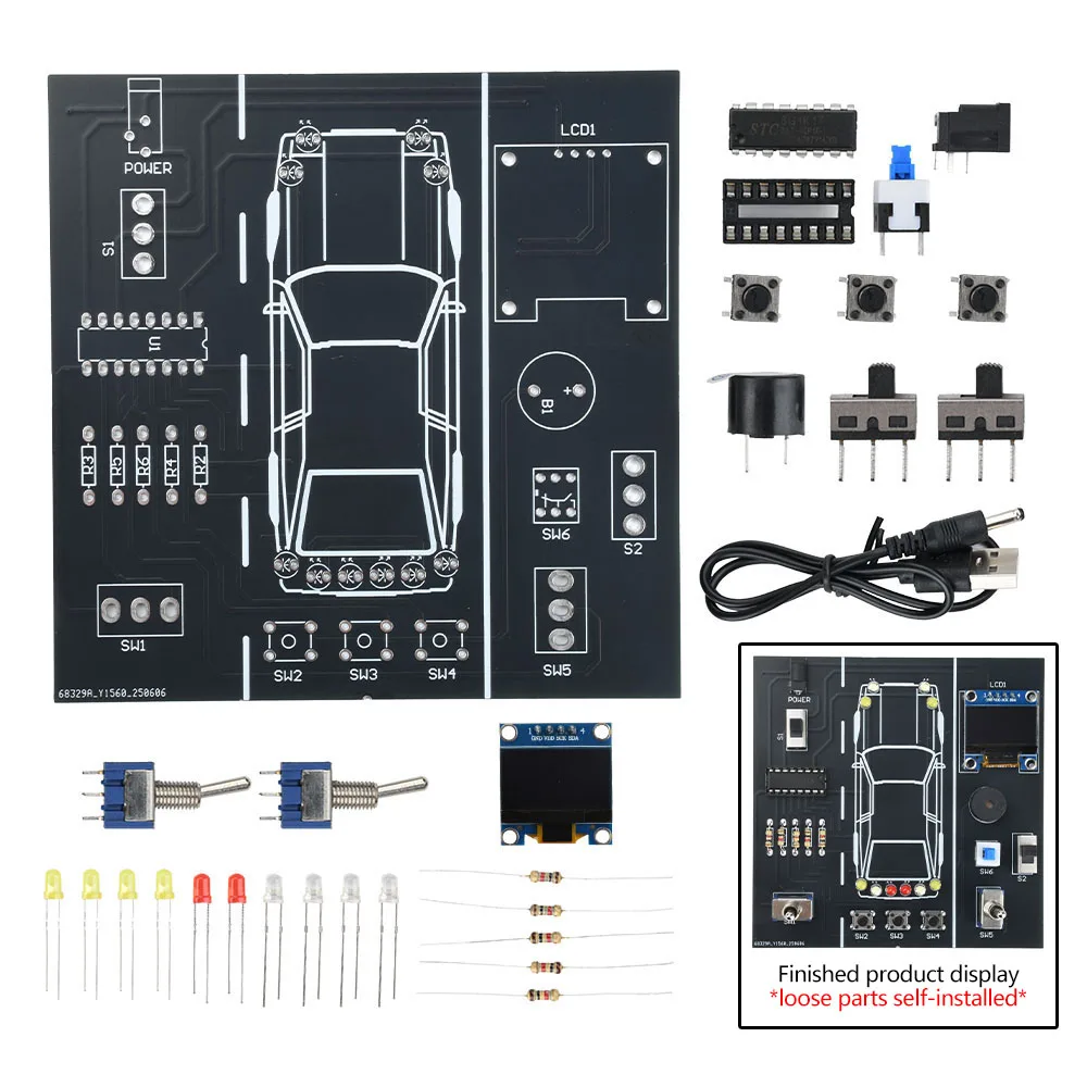 DIY Soldering Practice Kit 3.5x1.35mm Car Driving Simulator with LCD ...