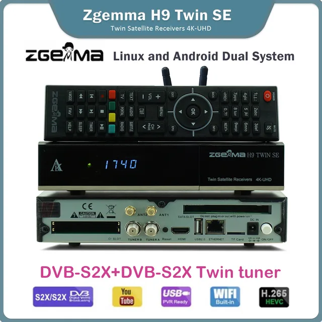 2023 Best 4K UHD Zgemma H9 TWIN SE 2*CI+Linux E2 and Android Dual OS 2 ...