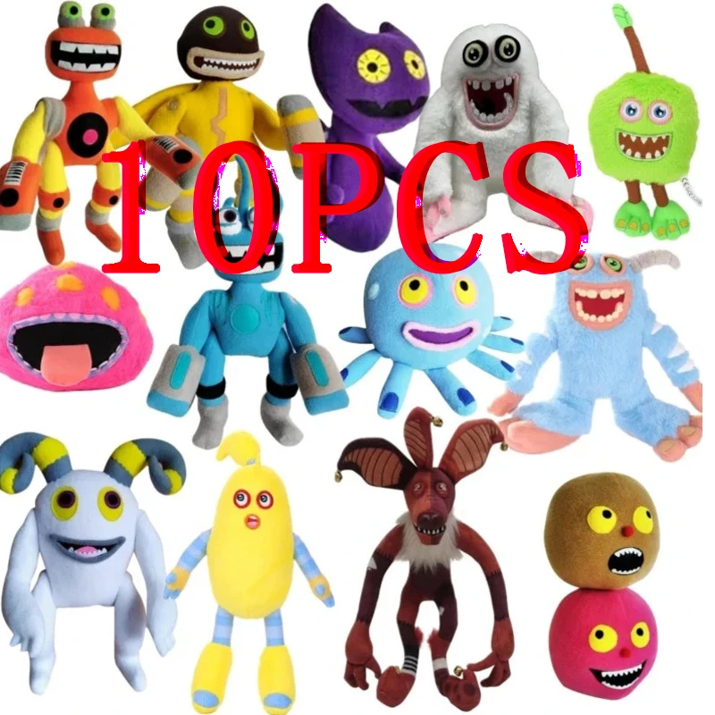 10pcs My Singing Monsters Wubbox Plush Toys Green Furcorn Stuffed Dolls ...