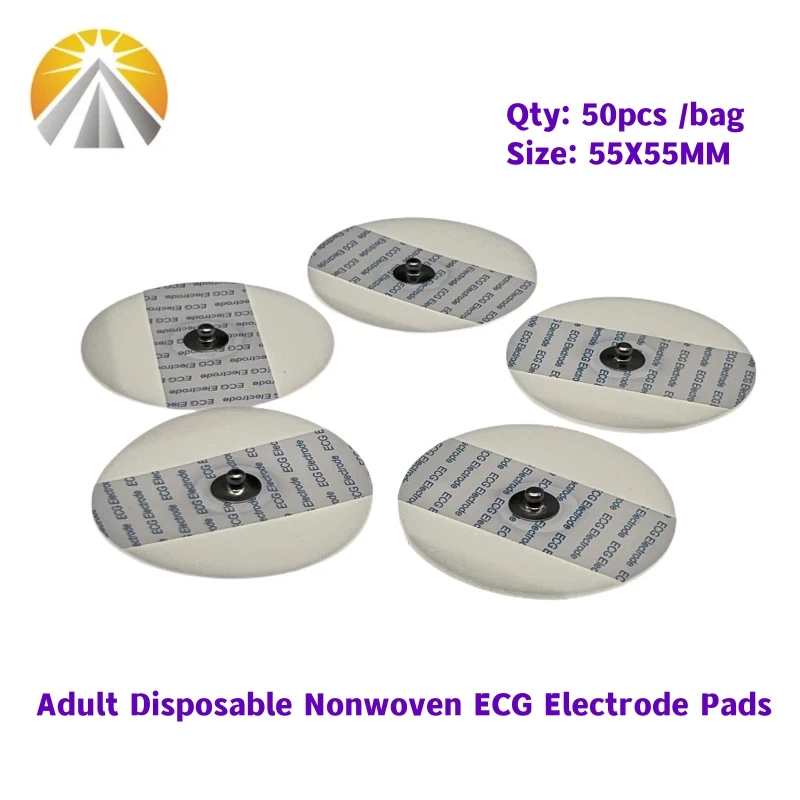 Adult-Pediatric-50-PCS-White-Foam-Disposable-ECG-Electrodes-Medical ...