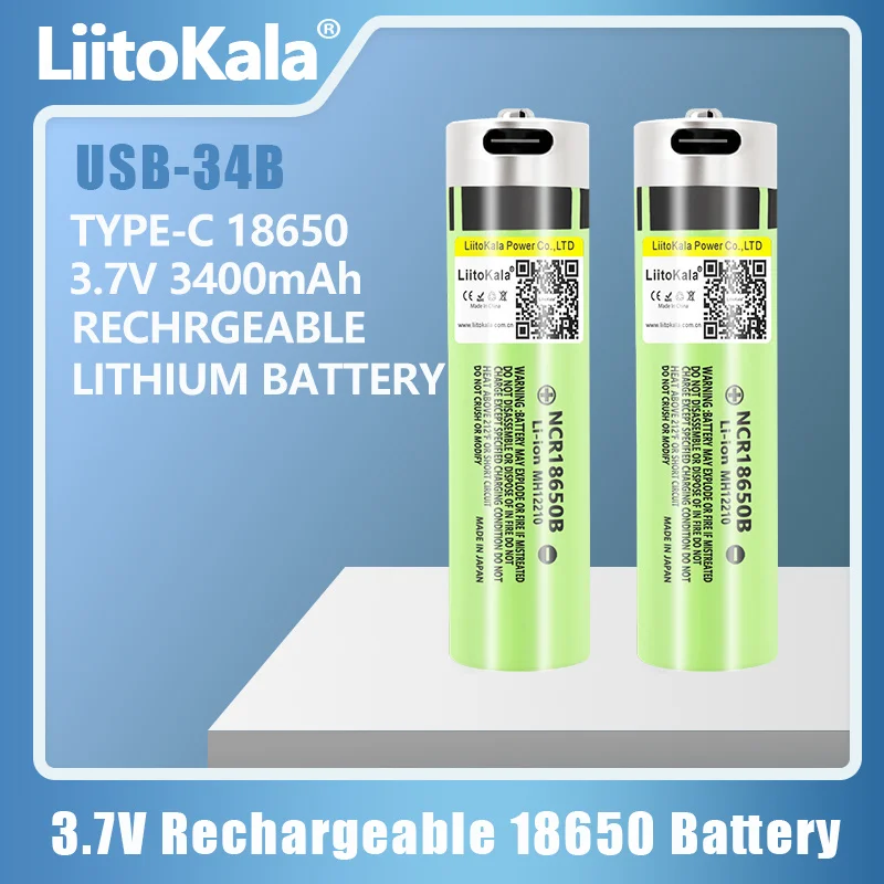 1-30PCS LiitoKala USB-34B NCR18650B USB Rechargeable Battery 18650 ...