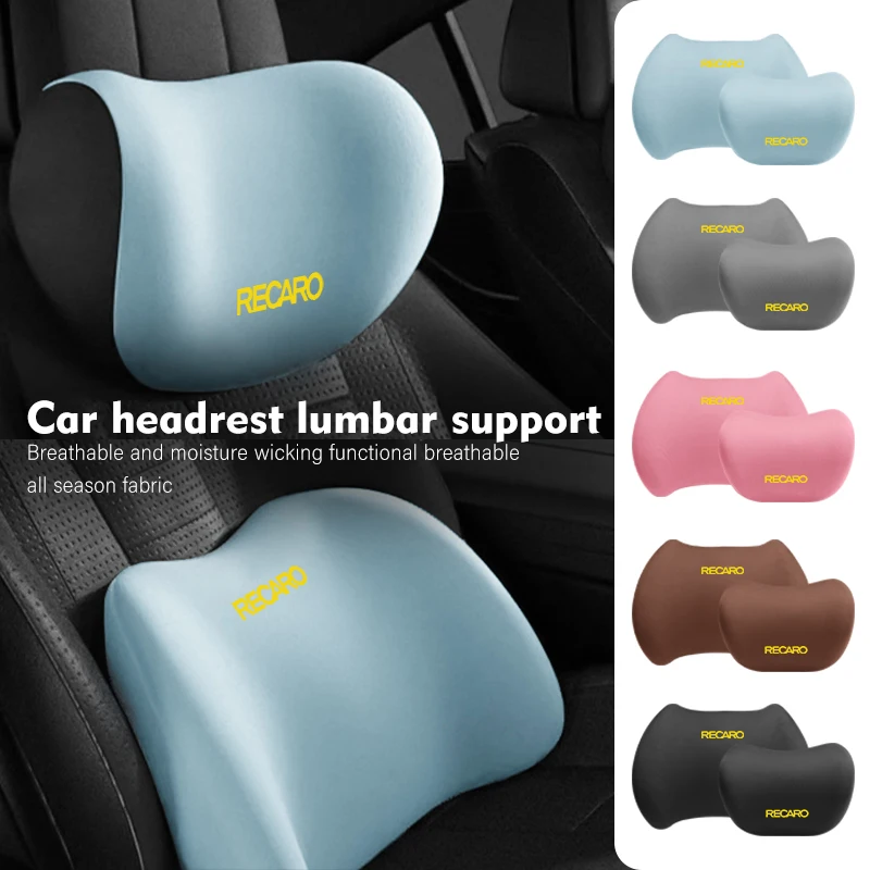 Car-Headrest-Cervical-Pillow-Neck-Memory-Foam-Lumbar-Support-For-Recaro ...