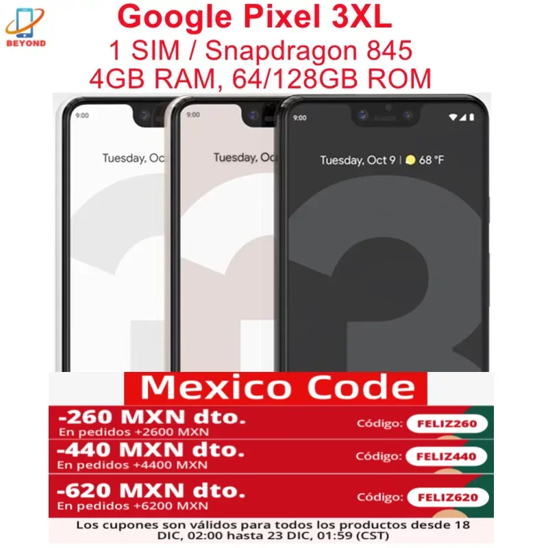 Google-Pixel-3XL-XL3-Pixel3XL-6-3-4GB-RAM-64G-128G-ROM-NFC-Octa-Core ...