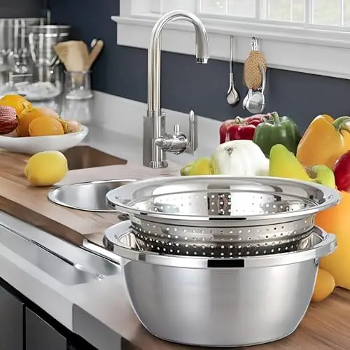 Thickened stainless steel rice sieve drain basin, perforated basket ...
