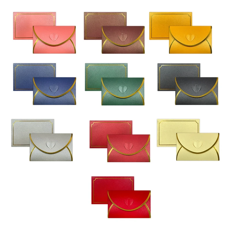 50Pcs-Gift-Card-Envelopes-With-Love-Buckle-Envelopes-With-Gold-Border ...
