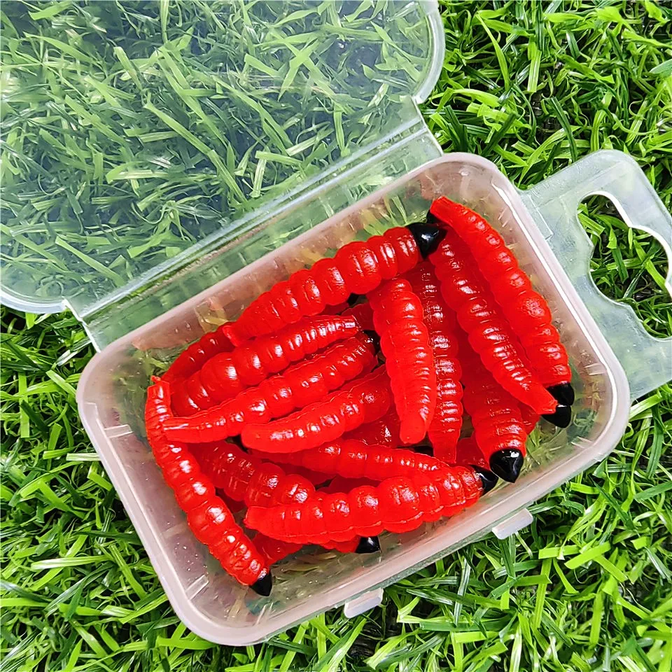 SWOLFY-20PCS-Soft-Fishing-Lure-Worms-Silicone-Baits-0-45g-30mm ...