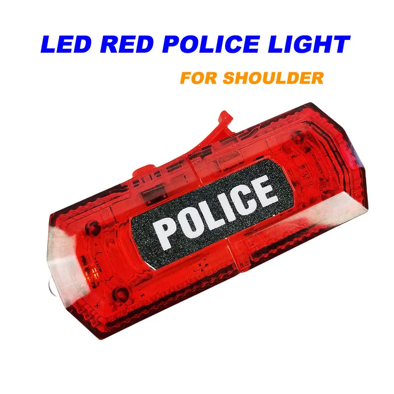 LED-Red-Police-Light-for-Shoulder-with-Clip-Rechargeable-Flash-Warning ...
