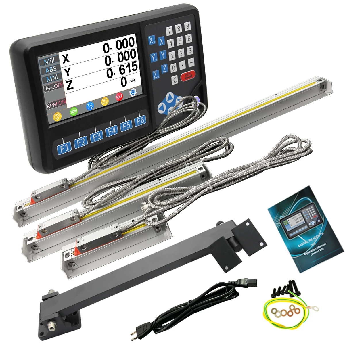 3 Axis Dro LCD digital Counter with 1um 50 1000mm linear scale for ...