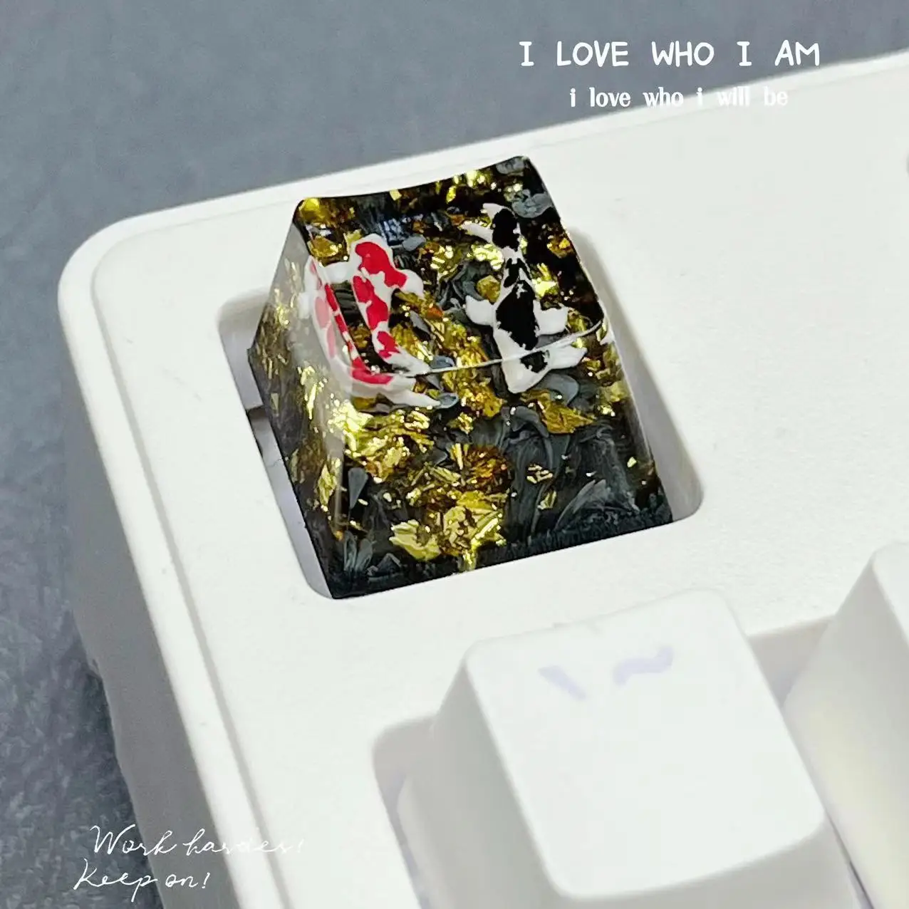 DIY-Handmade-Custom-Resin-Koi-Keycaps-Golden-Sparkling-Cherry-Mx-Gaming ...