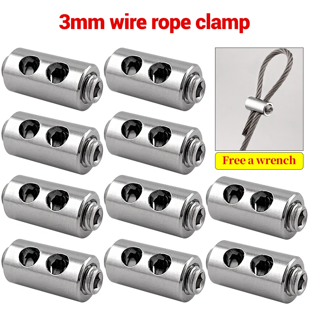 10pcs-For-3mm-Wire-Rope-Clamp-Stainless-Steel-Cable-Clip-Fastener ...