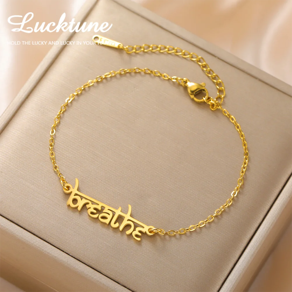 Lucktune Yoga Breathe Bracelet for Women Men Stainless Steel Breathing ...