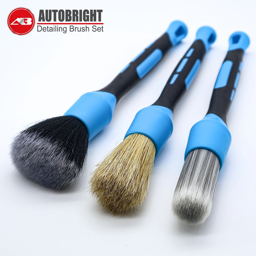 AUTOBRIGHT 3 piece Car Interior Cleaning Dusting Brush Set Large Soft ...
