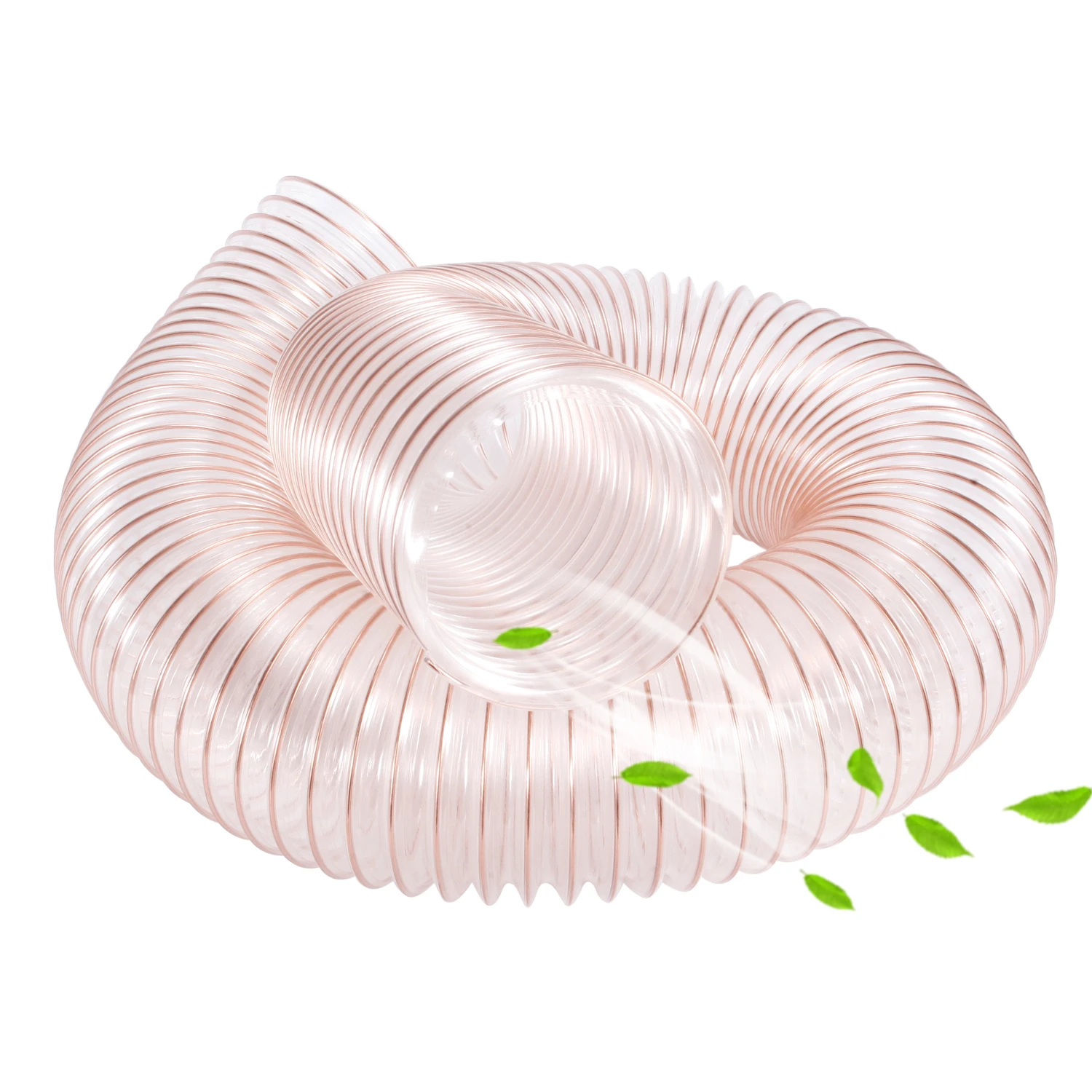 Transparent PU tube dust suction vacuum fume exhaust hose exhaust pipe ...