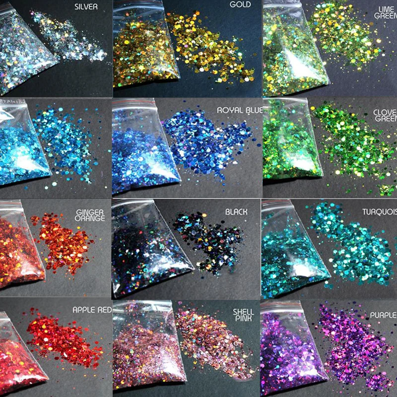 Chunky Colors Bulk Glitter, POLYESTER Bathroom, LOGRAPHIC, Chunky ...