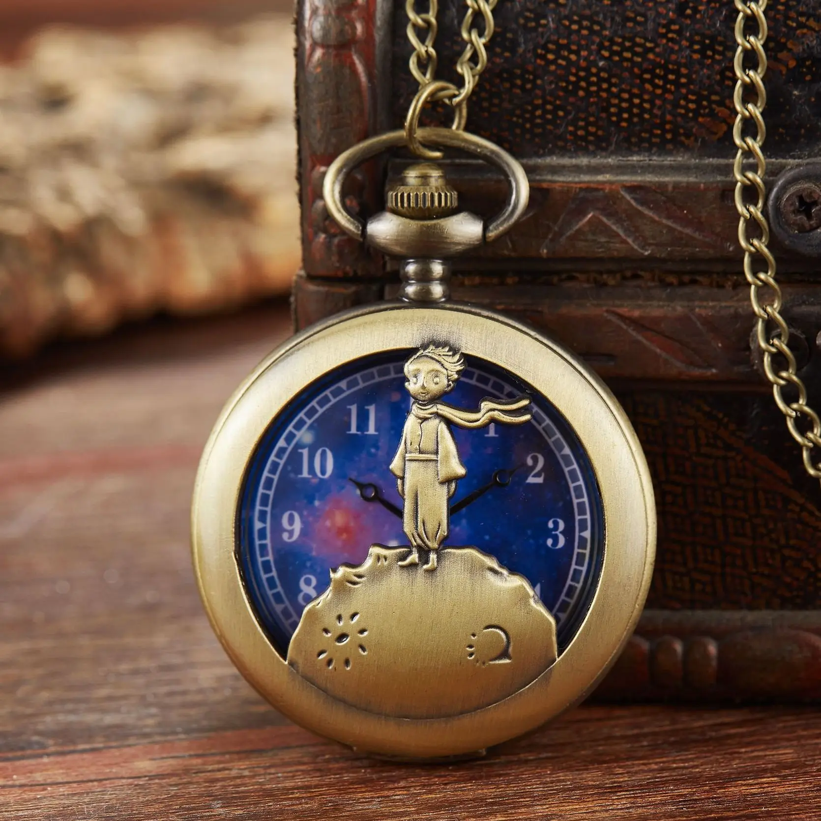 Hot Selling Classic The Little Prince Movie Planet Blue Bronze Vintage ...
