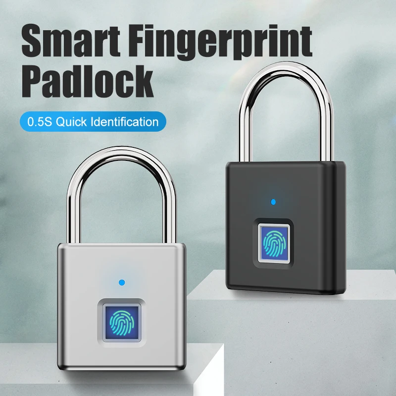 USB-C-Rechargeable-Fingerprint-Smart-Padlock-Keyless-Door-Lock-Portable ...