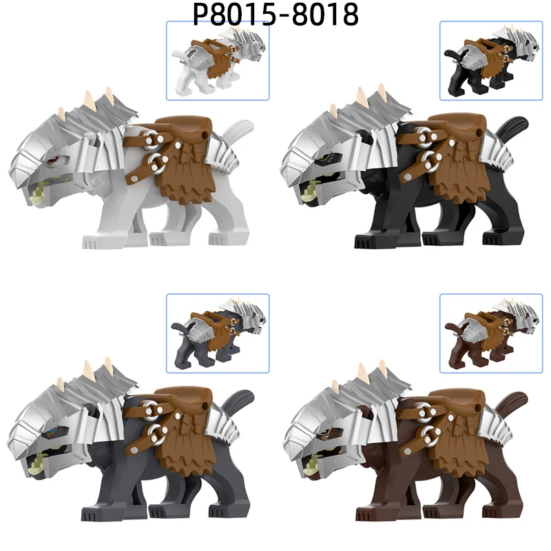The White Black Grey Brown Wolf Vargr Model Blocks MOC Bricks Set Gifts ...