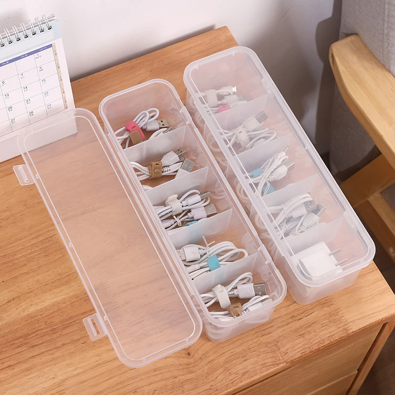 Charge Cable Storage Box Transparent Cabinet Desktop Snack Makeup ...