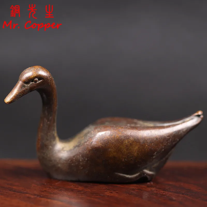Antique-Copper-Goose-Figurines-Miniatures-Desktop-Ornaments-Small ...