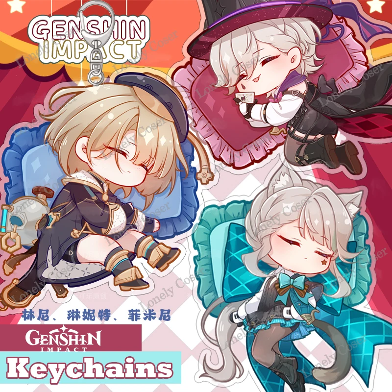 Lyney-Lynette-Freminet-Keychain-Game-Genshin-Impact-Fontaine-Cosplay ...
